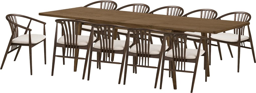 House Nordic Jídelní set DARWIN & AGUSTIN 240–340×100 cm 7778029-S