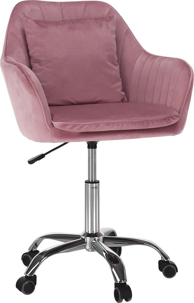 Kancelářské křeslo, růžová Velvet látka / chrom, KLIAN