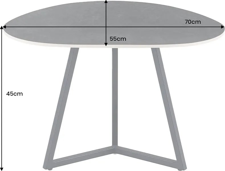 Keramický konferenční stolek Paquita 70 cm antracitový