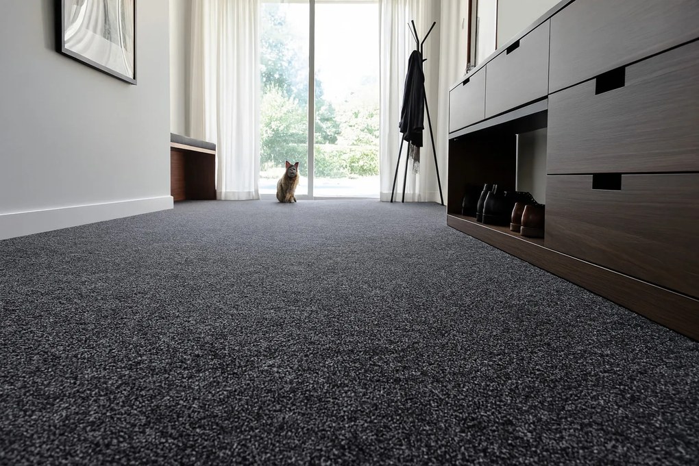 Metrážny koberec Classica 87, záťažový, na mieru, šíře 4m,5m, šedá, ab (mriežka), chodba / predsieň, Condor Carpets