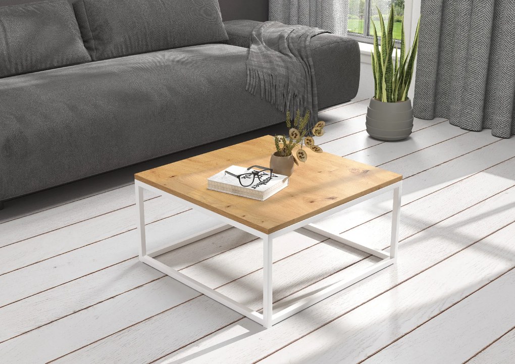 ADRK Furniture Konferenční stolek BELTEN 65x65 CT-BEL-W-A
