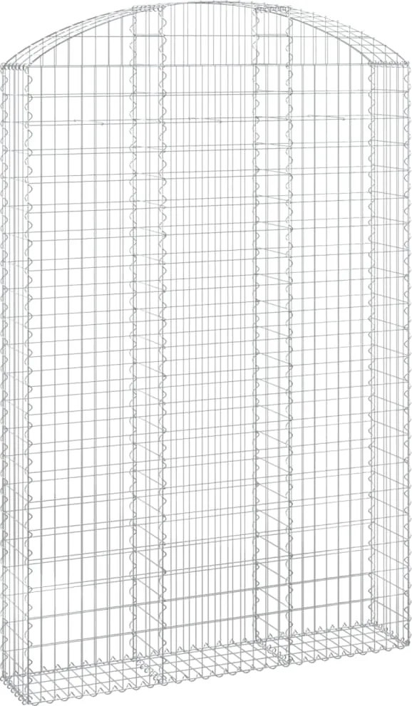 Klenutý gabionový koš 150 x 30 x 220/240 cm pozinkované železo 153451