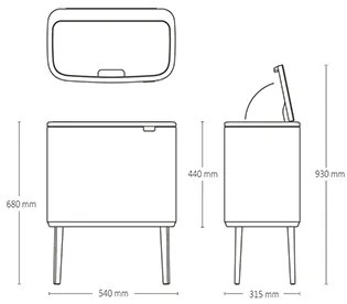 Brabantia BO Touch Bin 3x11L béžová