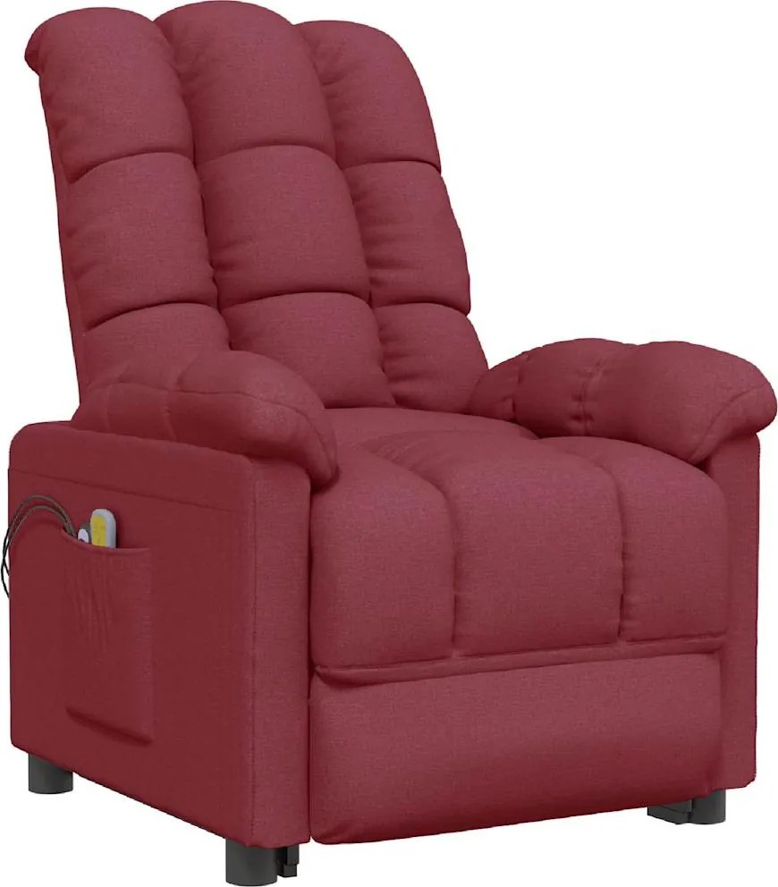 Elektrické masážní křeslo vínové textil 3073761