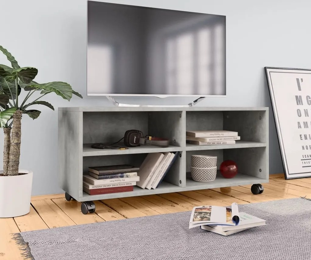 vidaXL TV skříňka na kolečkách 90x35x35cm kompozitní dřevo [800185] Barva: Černá