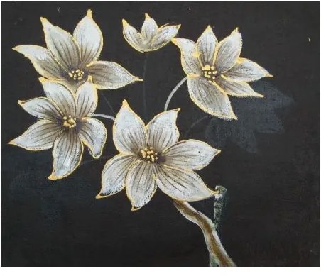 Obraz - Pět bílých květů