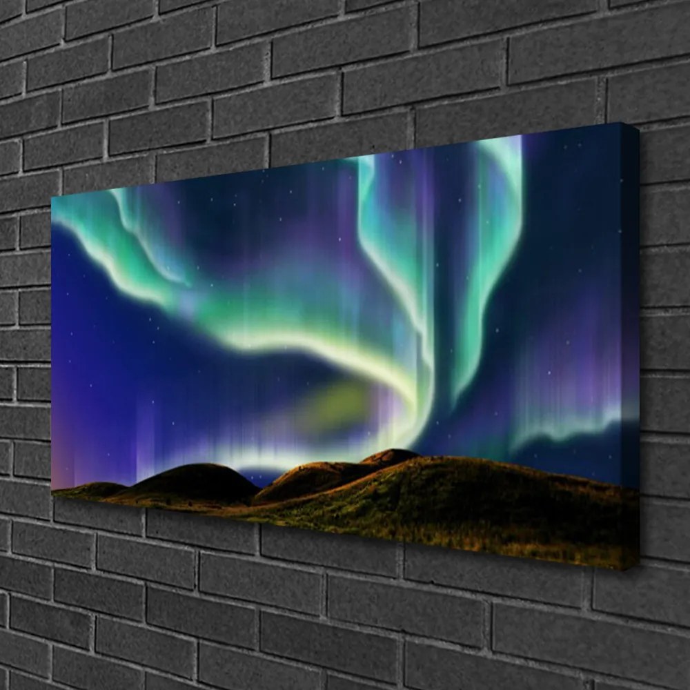 Obraz na plátně Polární Záře Krajina 140x70 cm