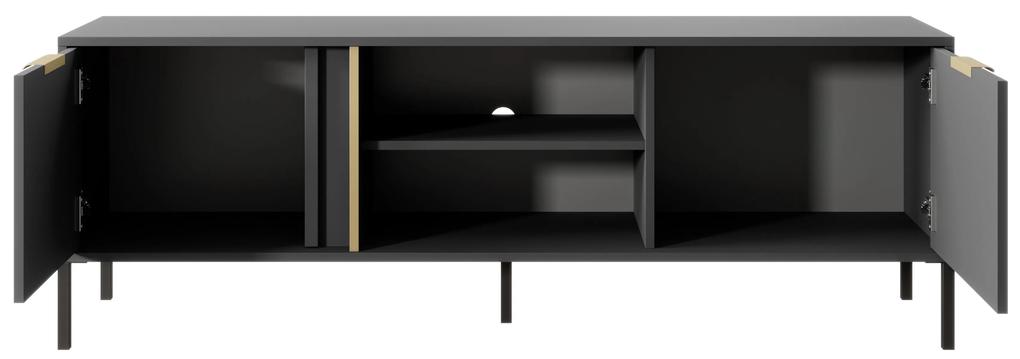 TV stolek/skříňka Lyran 2D (antracit + zlatá). 1071359