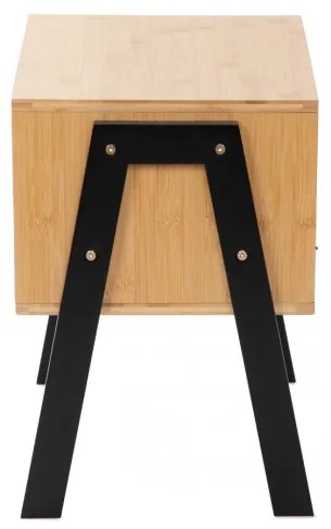 Noční stolek SLUMBER naturální s černýma nohama 873633