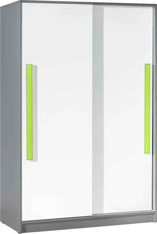 Casarredo Šatní skříň s posuv. dveřmi GYT 13 antracit/bílá/zelená
