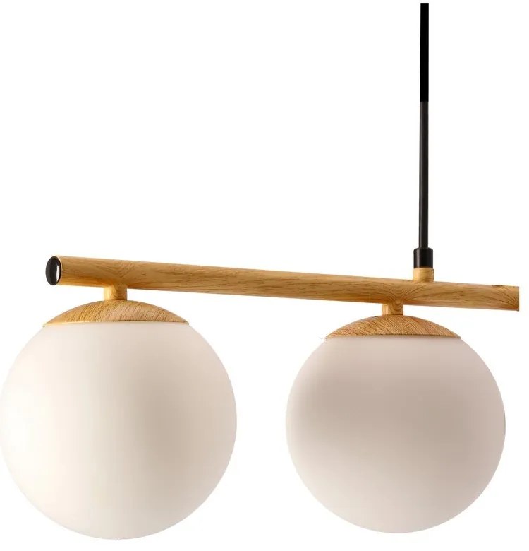 Závěsné svítidlo se skleněným stínidlem v bílo-přírodní barvě Carrine – Candellux Lighting