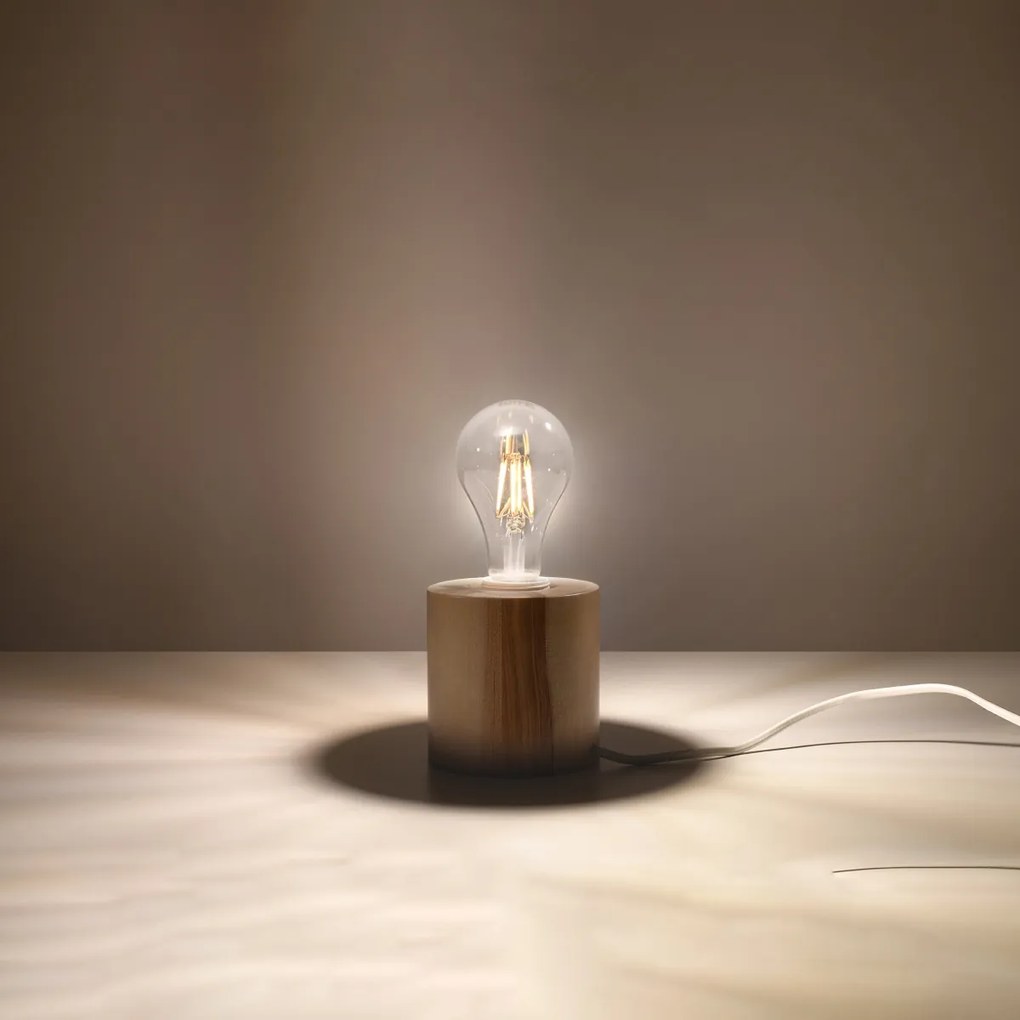 Stolní lampa Salgado, dřevěné tělo svítidla