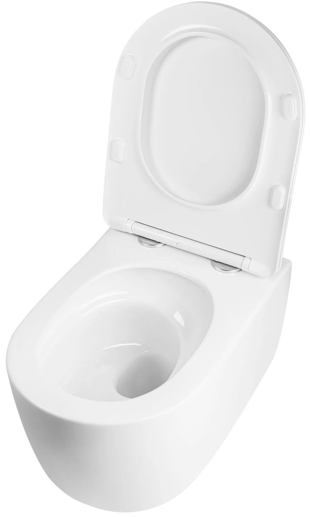 Rea Eddy, závěsná záchodová mísa Tornado Rimless 525x360x360 mm se sedátkem, REA-C6560