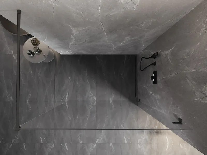 Mexen Lunar sprchová stěna pravá 80 x 200 cm, 8mm čiré sklo, broušený grafit, 830-080-000-66-00-P