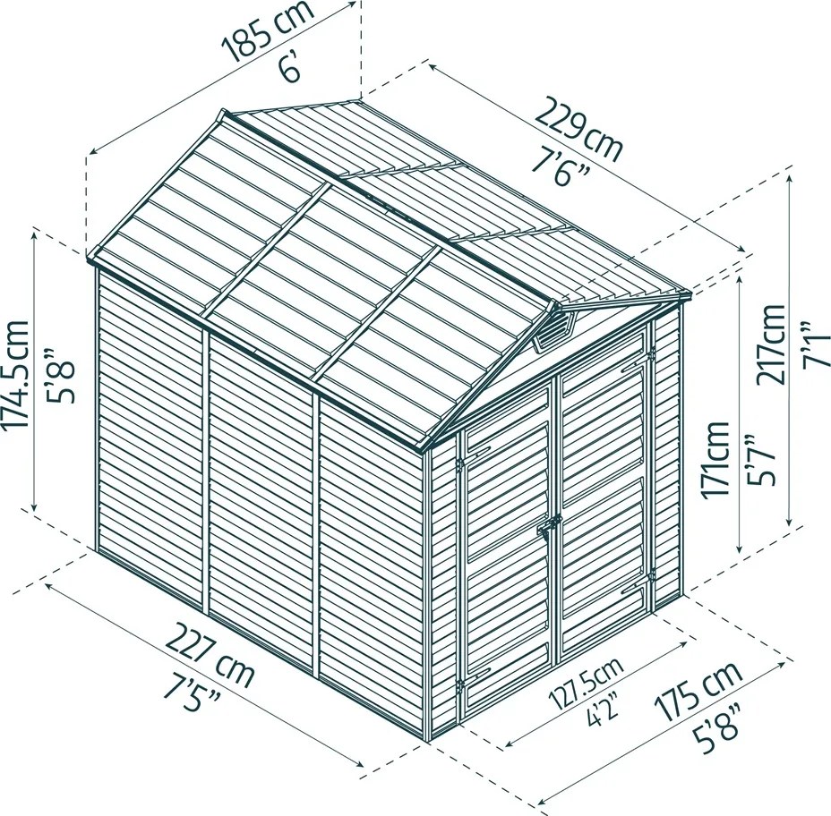 Palram - Canopia Skylight 6x8 antracit - zahradní domek