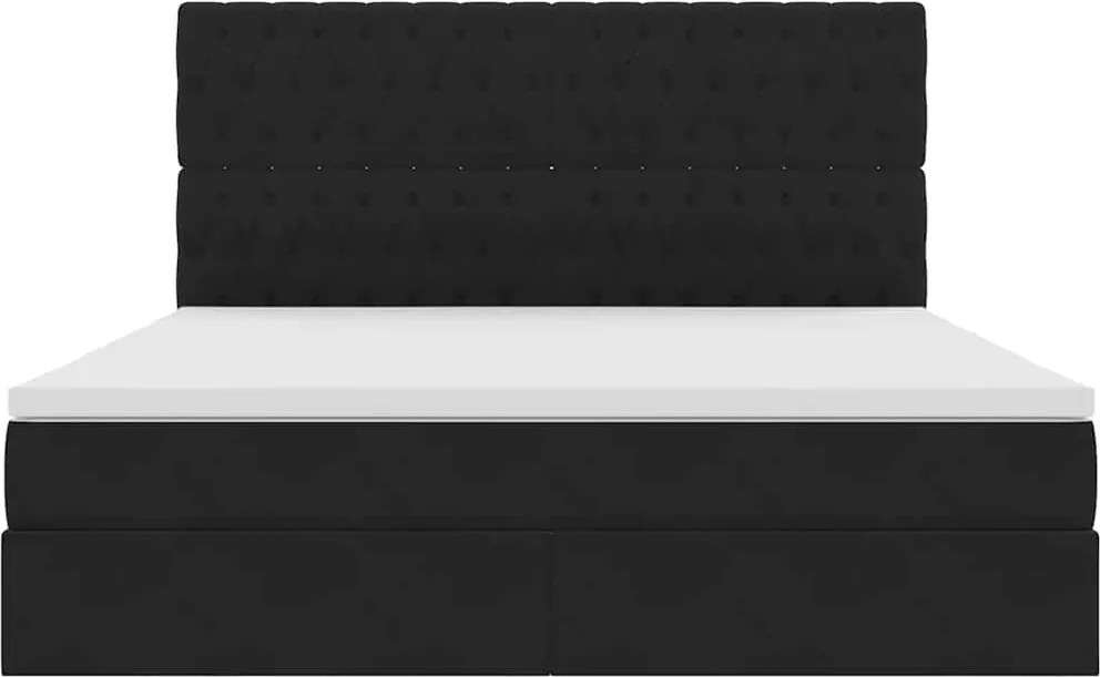 Postel s úložným prostorem a matrací Černá 180 x 200 cm samet 3372107