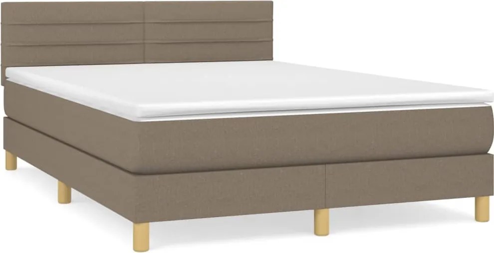 Box spring postel s matrací taupe 140x200 cm textil 3140701
