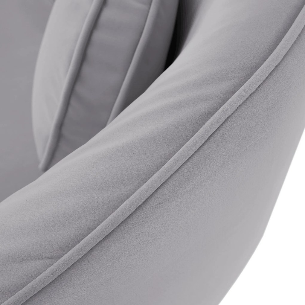Designový 2-sed, šedá Velvet látka/gold chrom zlatá, EZIO TYP 2