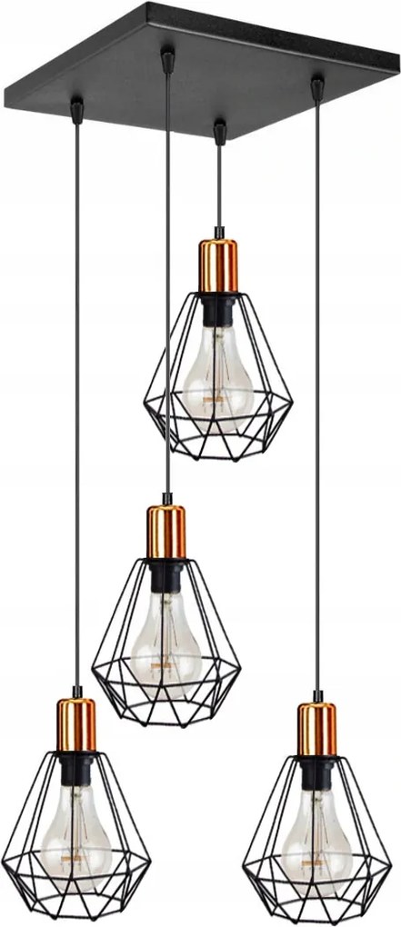 Stropní Svítidlo, Lustr Nad Stůl Černá 30-121 Kw