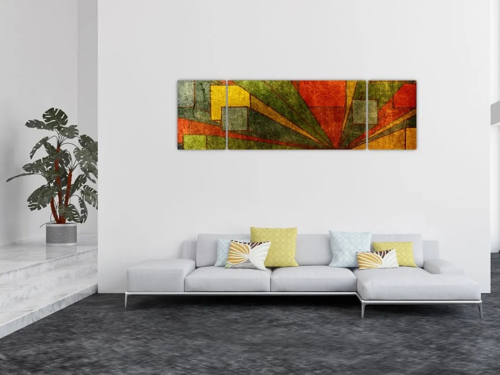 Obraz geometrické abstrakce (170x50 cm)