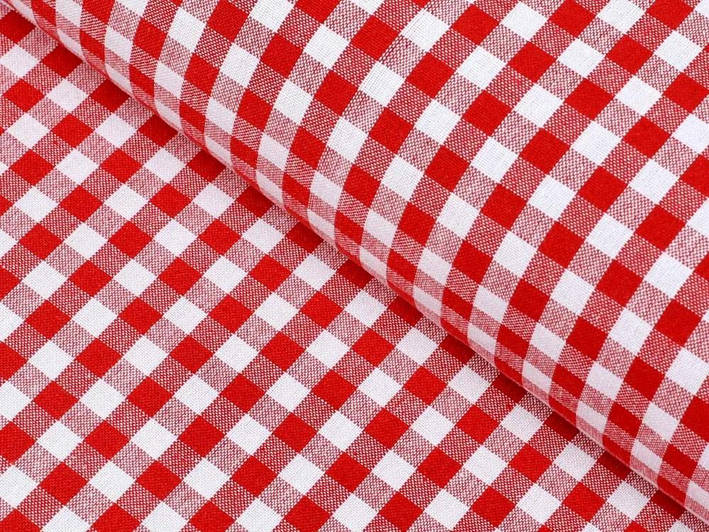Biante Bavlněný běhoun na stůl Olivia OL-008 Červeno-bílá kostka malá 20x160 cm