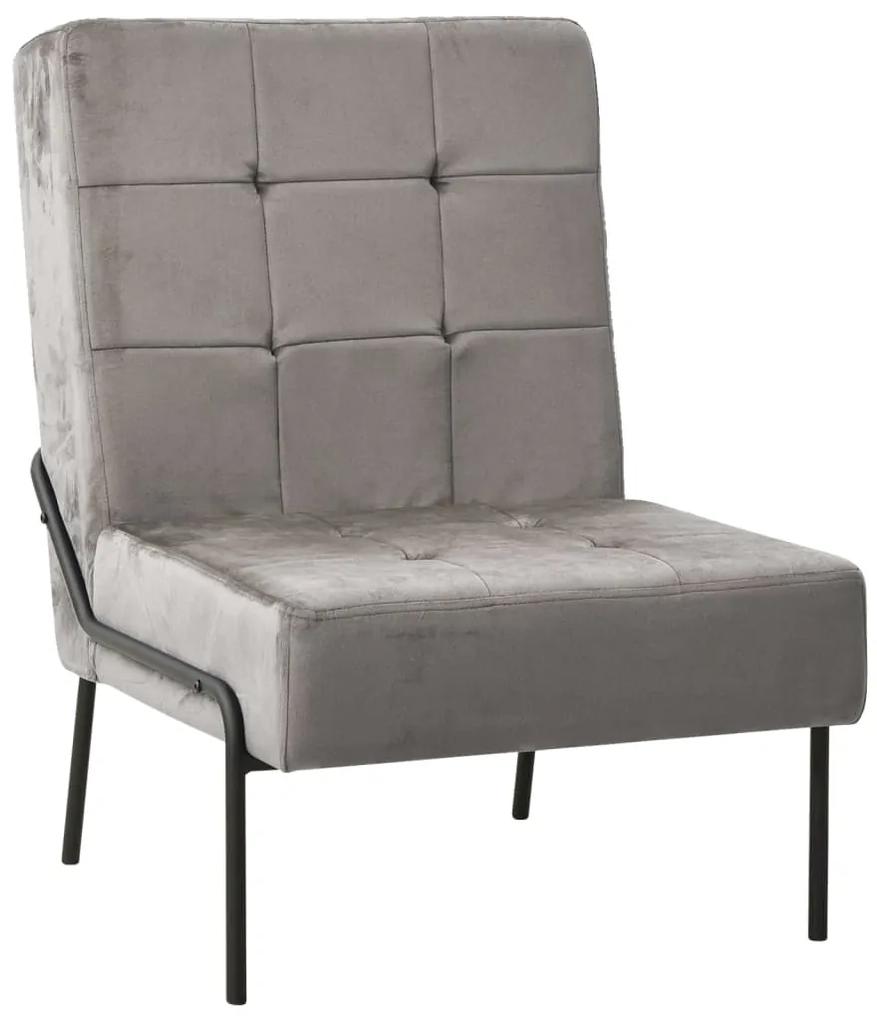 Relaxační židle 65 x 79 x 87 cm světle šedá samet,  325770