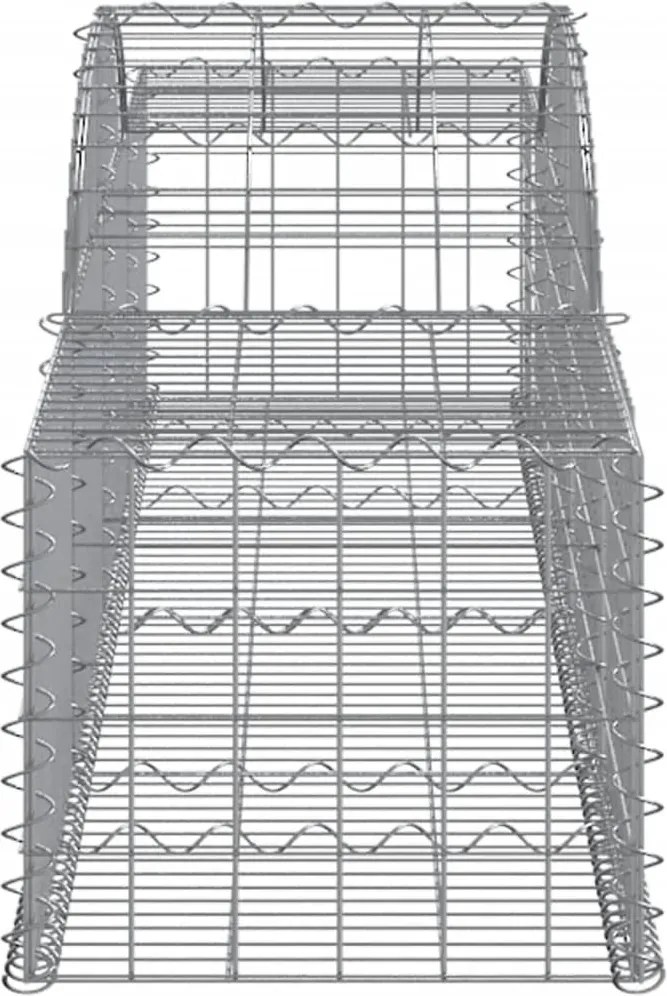 Klenuté gabionové koše 4 ks 300x50x40/60 cm pozinkované železo 3146649