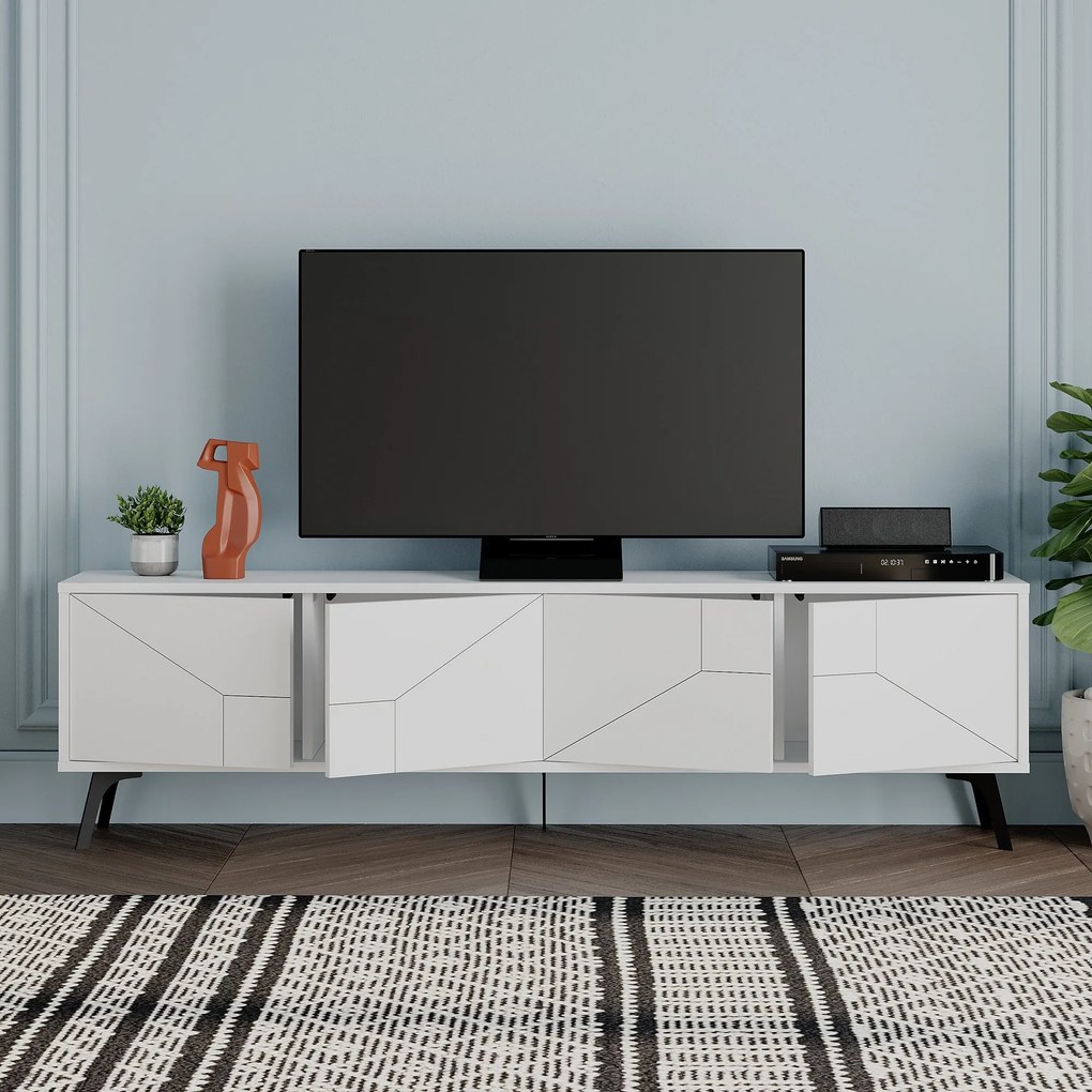 KALUNE DESIGN dřevěný TV stolek DUNE bílý 855DTE3094