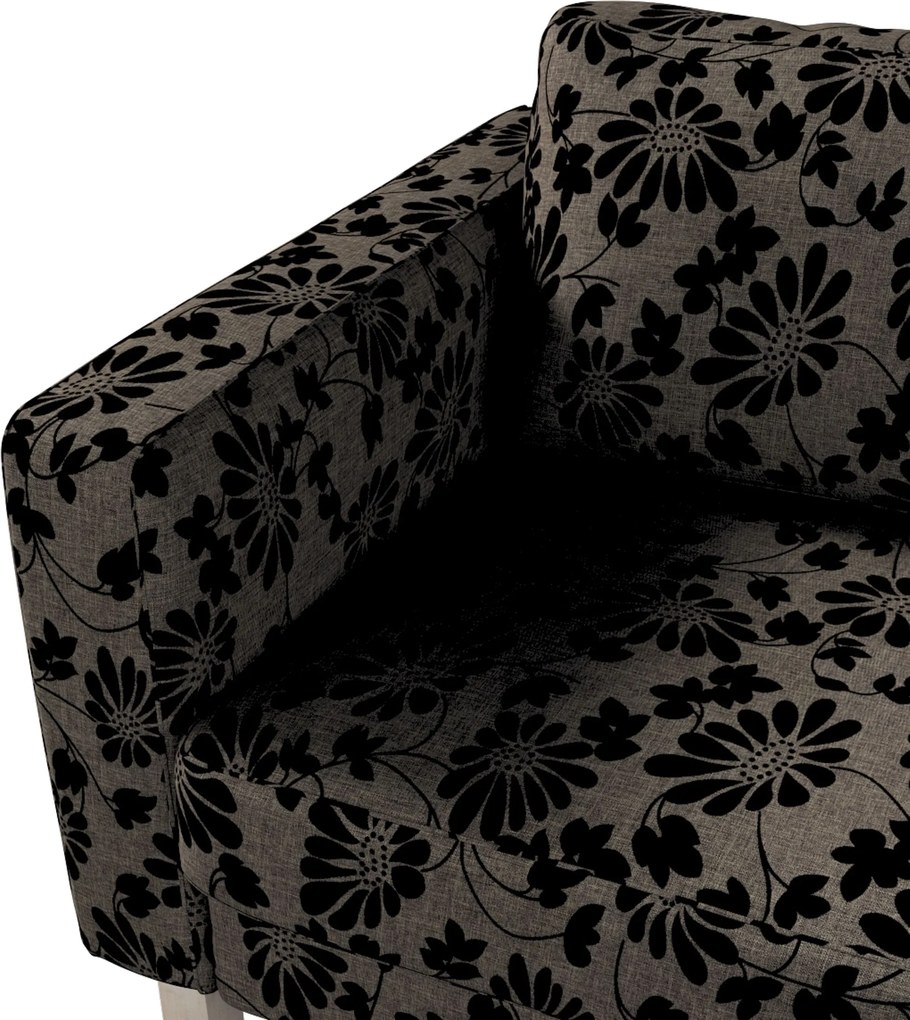 Potah na pohovku IKEA Karlstad 3-místná, nerozkládací, krátký barva hnědá látka pletený vzor, vzorované