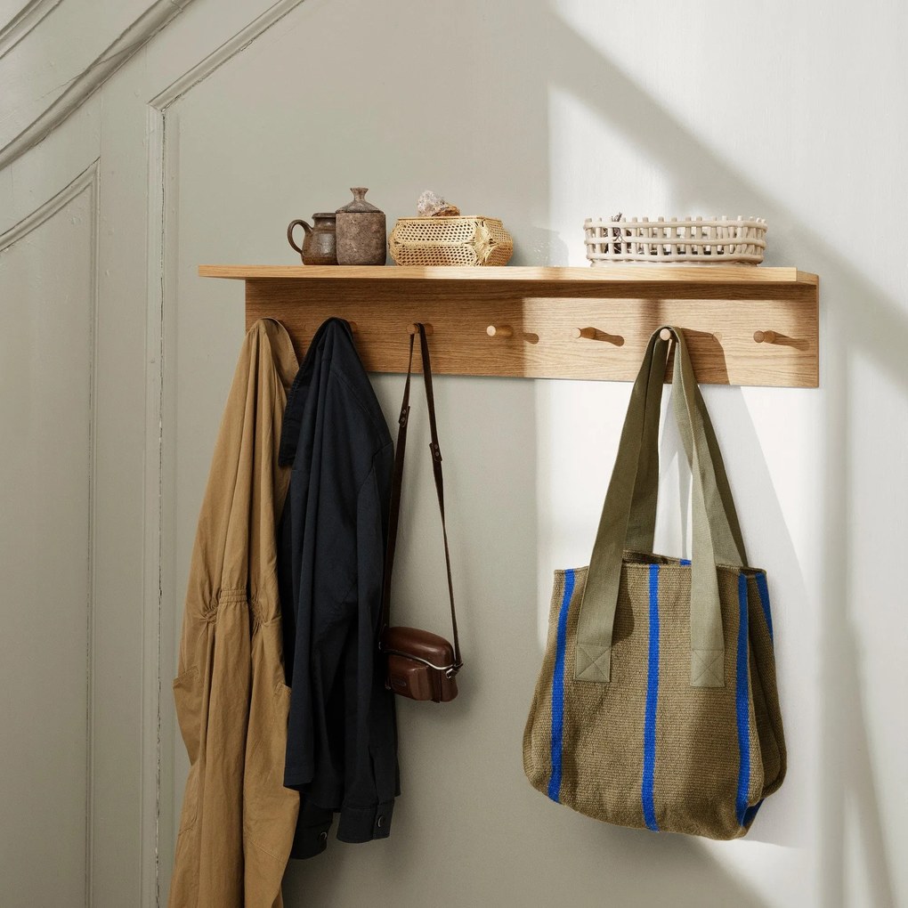 FERM LIVING Věšák s poličkou Place Rack Large, Oak