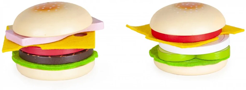 ECOTOYS Dřevěný hamburger pro děti