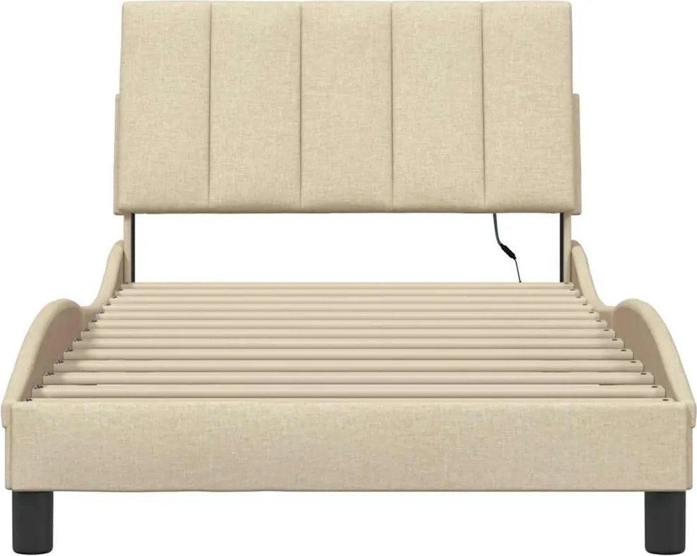 Rám postele bez matrace Hanko krémová 100 x 200 cm textil 3310445