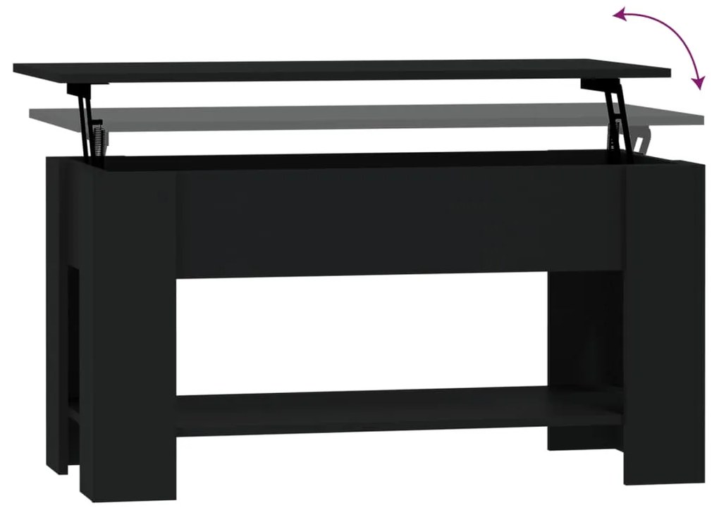 Konferenční stolek černý 101 x 49 x 52 cm kompozitní dřevo - Default Title