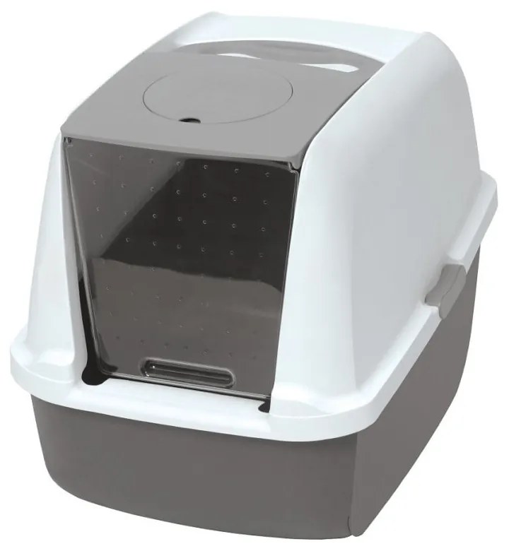 Bílo-šedý kočičí záchod 57x39 cm Cat It – Plaček Pet Products