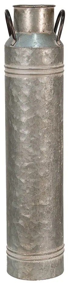Šedá antik dekorativní plechová konvice na mléko - 14*13*61 cm