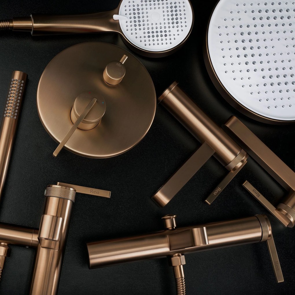 Rea, Podomítková bidetová baterie Rea Grace Brush Copper, REA-B4504