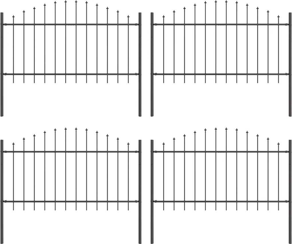 Zahradní plot WOERDEN 4 ks 170 x 140 cm Práškově lakovaná ocel 3360107