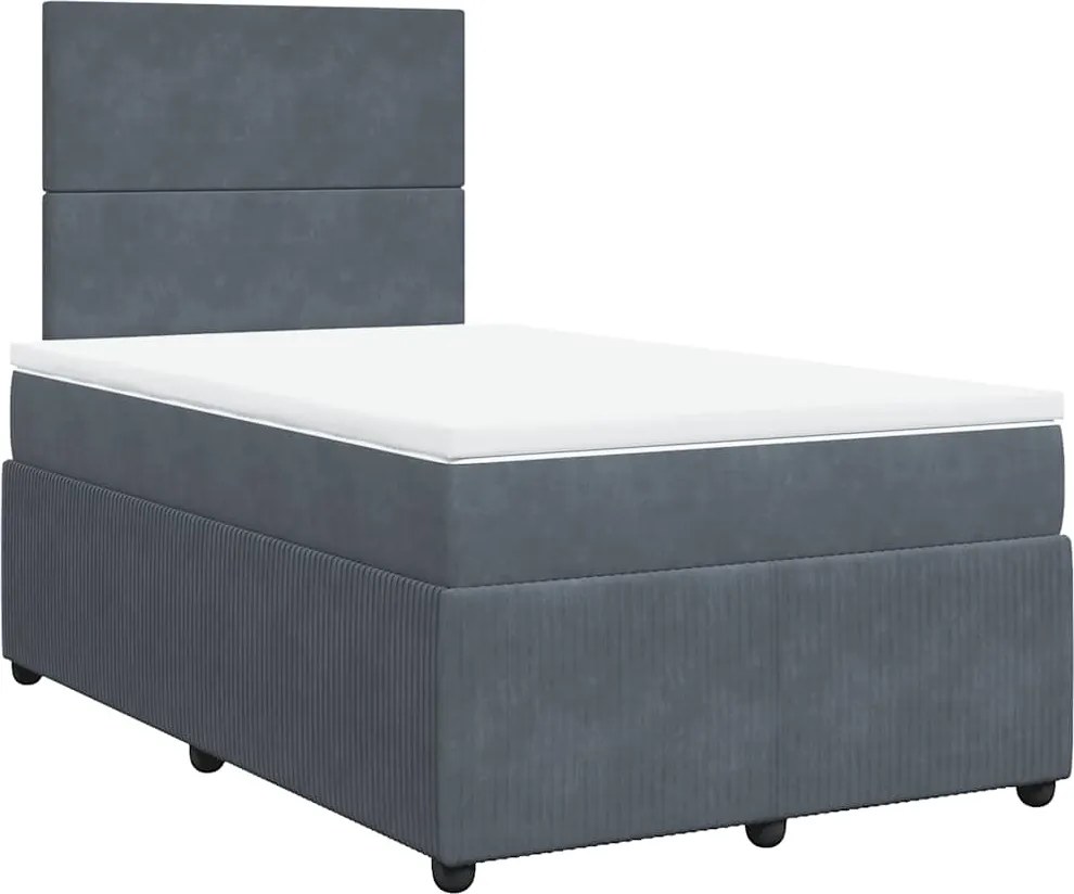 Box spring postel s matrací tmavě šedá 120 x 200 cm samet 3294605