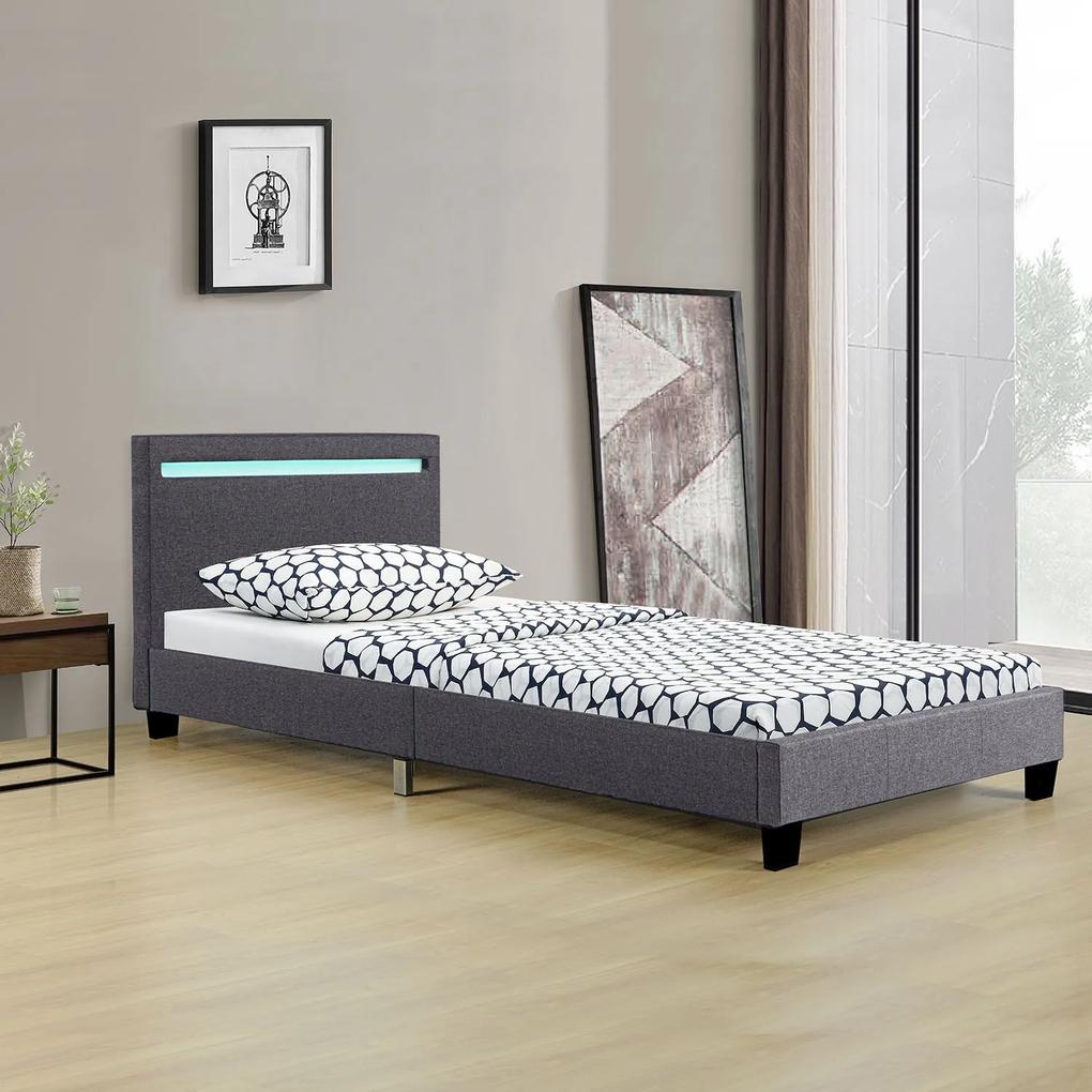 InternetovaZahrada - Čalouněná postel Verona 90 x 200 cm - šedá