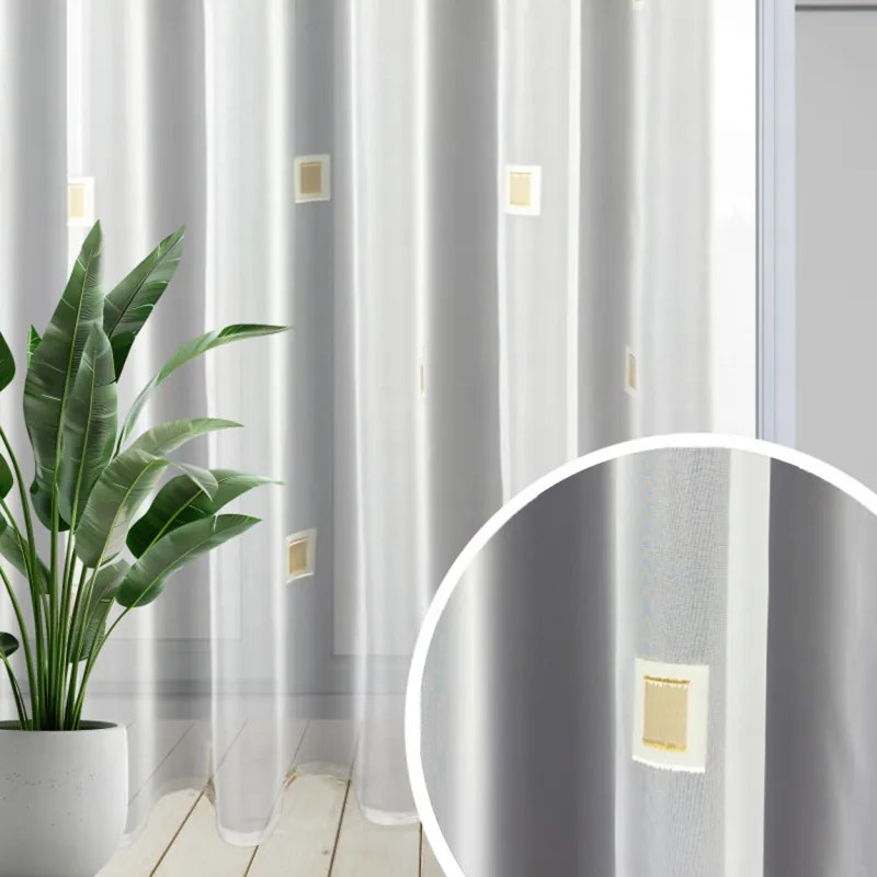 Voálová záclona s geometrickým designem metraž - Ervi 1160-4
