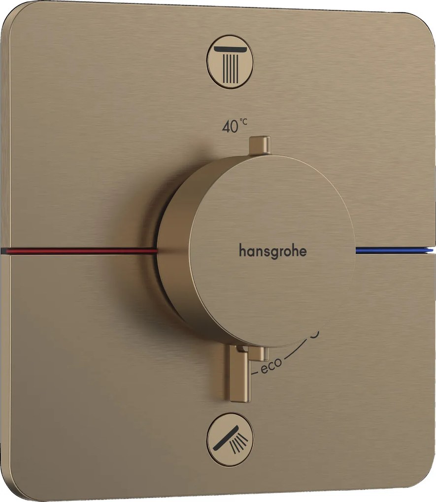 Hansgrohe ShowerSelect Comfort Q, termostat pod omítku pro 2 spotřebiče, kartáčovaný bronz, HAN-15583140