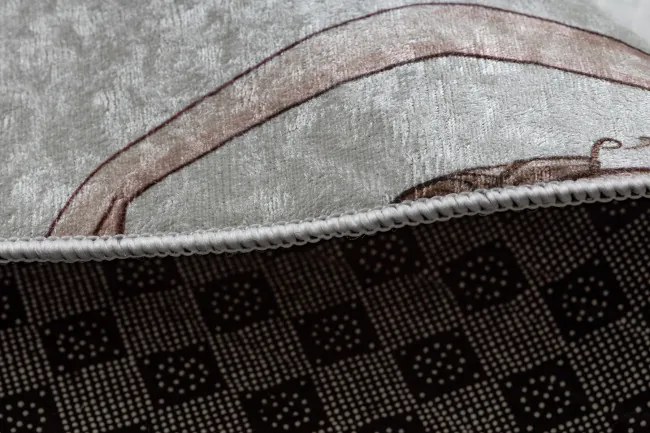 Dětský koberec protiskluzový BAMBINO 61600 krémový / růžový kruh