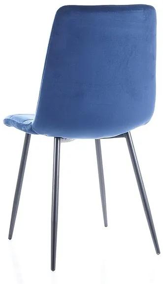 Jídelní čalouněná židle MAJA velvet granátově modrá/černá