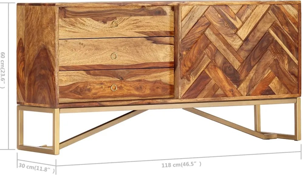 vidaXL Marketos Příborník 118 x 30 x 60 cm masivní akáciové dřevo