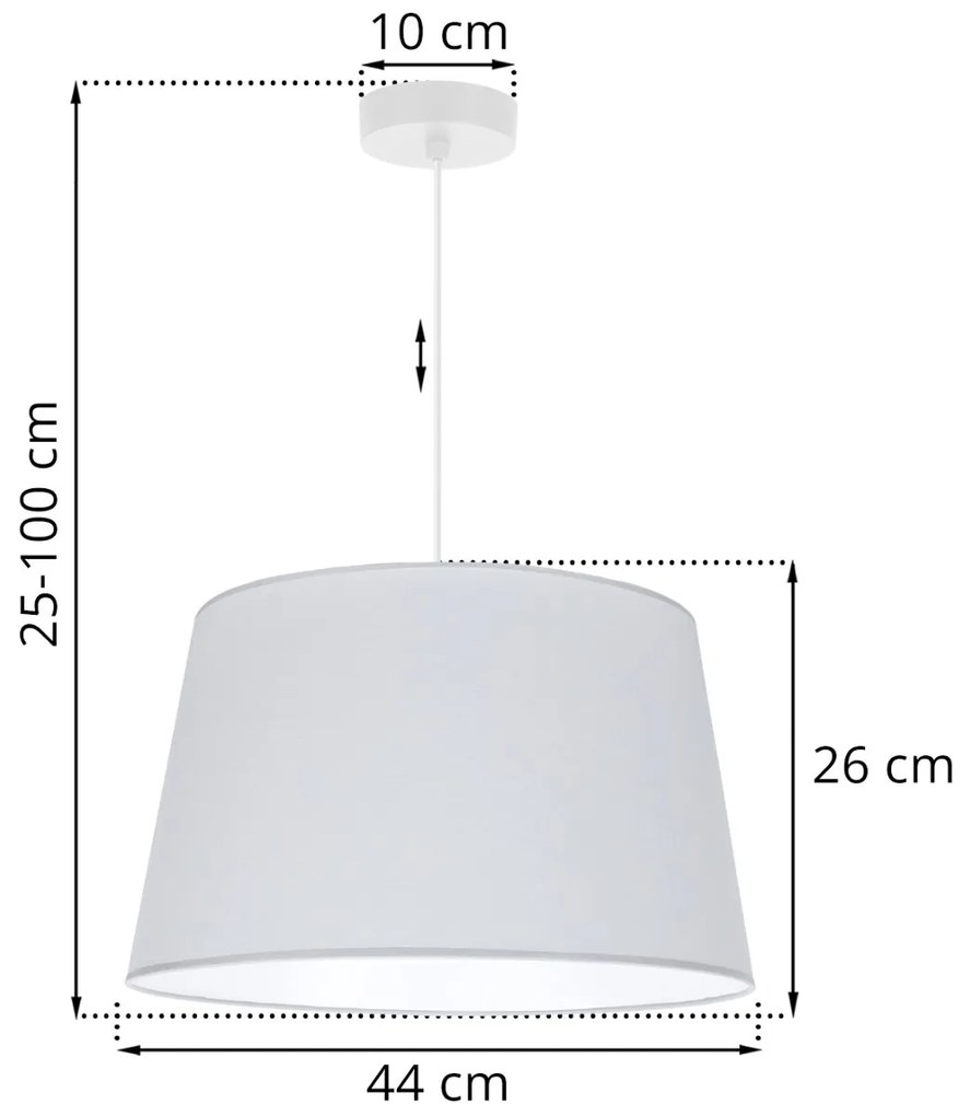 Závěsné svítidlo Gaja, 1x světle šedé textilní stínítko, (fi 44cm), w
