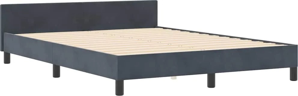 Postel s boxspringem s čelo Tmavě šedá 140 x 190 cm samet 3344940