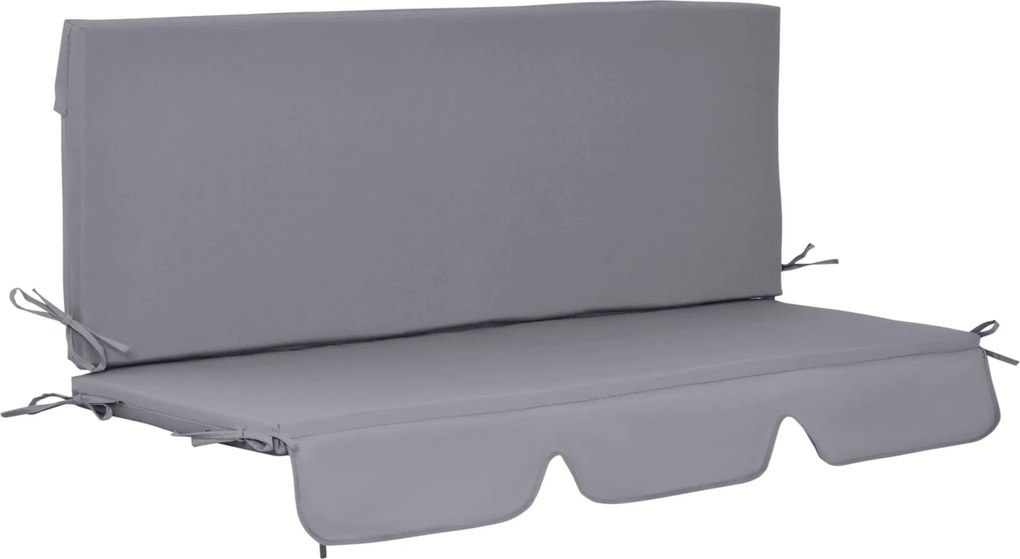 Outsunny Sada 2-ks Polštářů na Houpací Křeslo 130x45x5 cm Polstrovaný Polštář na Sedák a Opěradlo pro Zahradní Terasu Balkon Venku Šedý