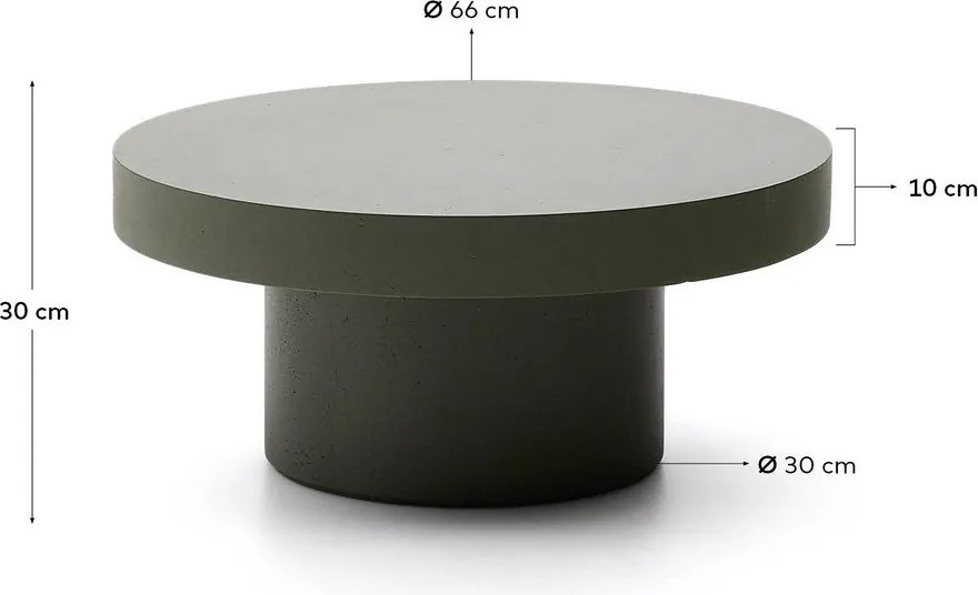 Betonový kulatý zahradní konferenční stolek ø 66 cm Aiguablava – Kave Home