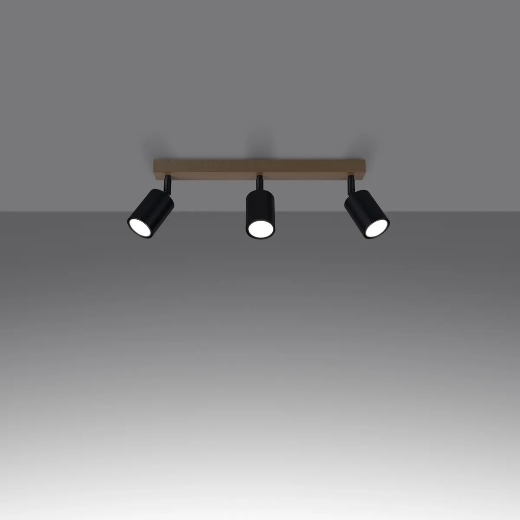 Sollux Lighting Stropní svítidlo VERDO 3L Černá