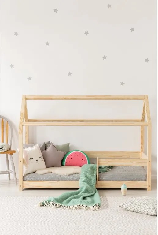 Adeko Dětská postel domeček se zábranou Mila MB Velikost postele: 120x200 cm Barva: dekor přírodní dřevo přírodní